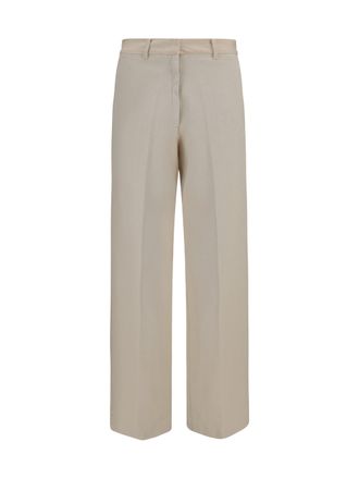 Forte_Forte Womens Chino Pants Cotton Beige Trousers