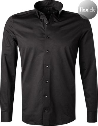 Olymp Herren Hemden schwarz Jersey