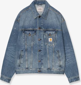 Carhartt Work in Progress Blue denim jacket with distressed effect - CARHARTT WIP - gender_Man