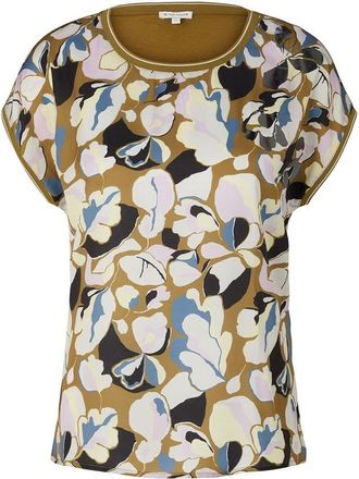 Tom Tailor Damen T-Shirt mit Print 1031005, 28866 - Strong Olive, S