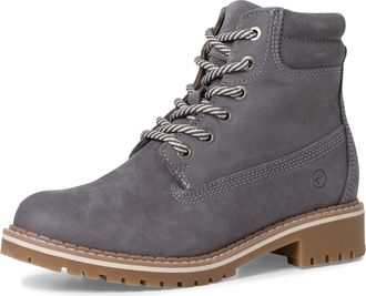 Tamaris Damen Schnürstiefel gefüttert Leder Blockabsatz Winter; GREY/grau; 36 EU