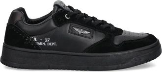 Aeronautica perforated panelled sneakers - Schwarz