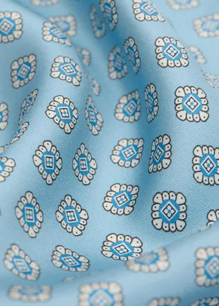 Mango Foulard 100 % soie imprim&eacute; bleu ciel - Homme - Taille unique - MANGO MAN