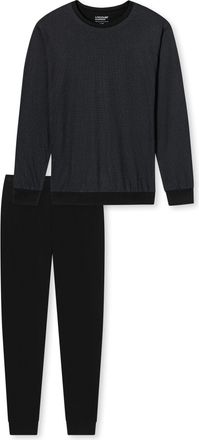 Uncover by Schiesser Herren Schlafanzug lang, schwarz, 50