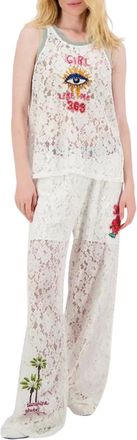 Me369 Femme, Blouses et Chemises, Blanc, Taille: 38 FR Maria Lace Tank Top