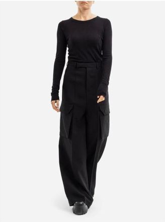 Rick Owens Femme, Pantalons, Noir, Taille: 40 FR Wool Cargo Pants