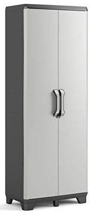 Keter Gear Kleiderschrank - Hoch Mit 4 Regalen, Grau/Anthrazit, 182 x 68 x 39 cm