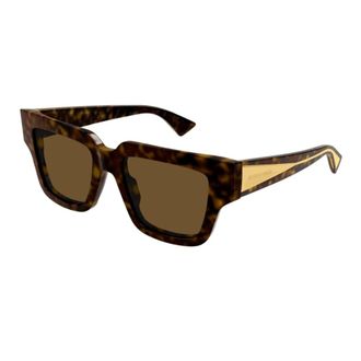 Bottega Veneta Rechteckige Oversize-Sonnenbrille mit Metalllogo - - Accessories - Damen - Braun - ONE SIZE