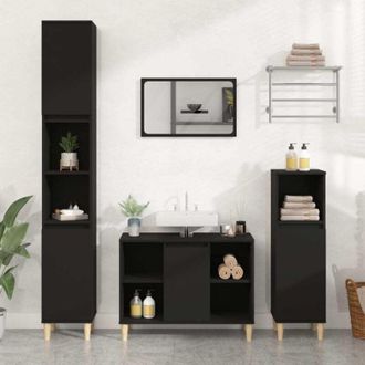 vidaXL Meuble d&eacute;vier noir 80x33x60 cm bois ding&eacute;nierie