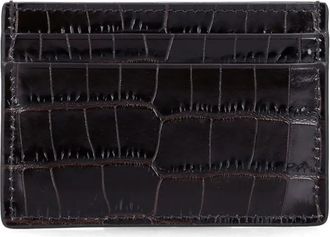 Tom Ford Portemonnaies - Croco Leather Cardholder - Gr. unisize - in Schwarz - f&uuml;r Damen
