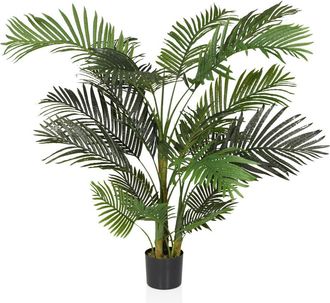 hjh OFFICE Kunstpalme 150cm Areca II K&uuml;nstliche Palme gro&szlig;, Goldfruchtpalme, Kunstpflanze f&uuml;r B&uuml;ro Wohnzimmer Schlafzimmer