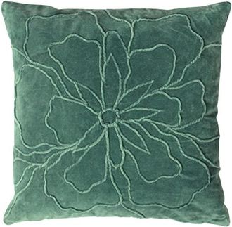 furn. Angeles Feder gefüllt Kissen, Baumwolle, Juniper Green, 45 x 45cm