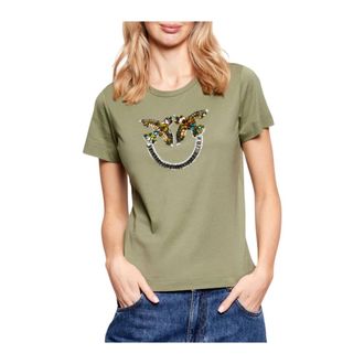 Pinko Pinko, Femme, Tops, Vert, Taille: 36 FR Quentin T-shirt