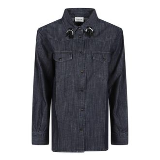 P.A.R.O.S.H. Candore Langarmshirt - - Blouses & Shirts - Damen - Schwarzk - S