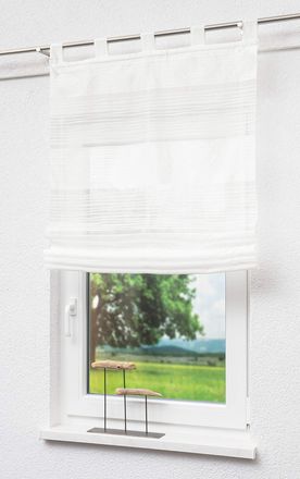 Lysel Raffrollo/Raffgardine Evora (BxH) 120cm * 130cm weiß