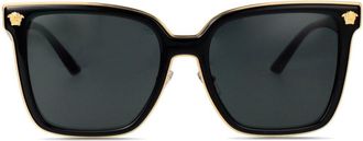 Versace 0VE2278D Sonnenbrille mit eckigem Gestell - Schwarz