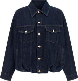 7 For All Mankind Femme, Vestes, Bleu, Taille: 34 FR Gathered Denim Jacket