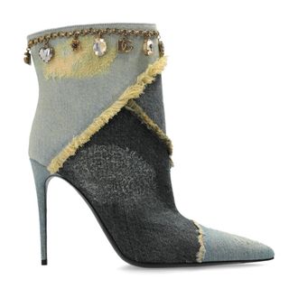 Dolce & Gabbana Denim Stiefeletten mit Abs&auml;tzen - - Shoes - Damen - Blau - 39 1/2 EU