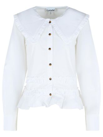 Ganni Chemise en coton blanc Ganni