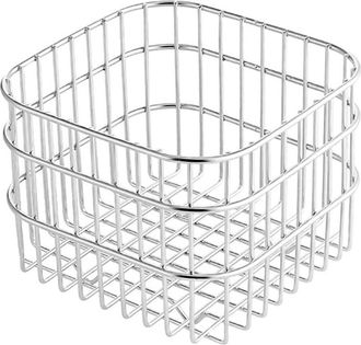 Luxshiny Edelstahl-Obstkorb Draht-Aufbewahrungskorb Quadratischer Metall-Gemüsekorb Speisekammer-Organisationsbehälter Für Küchenarbeitsplatte Wäsche Kühlschra