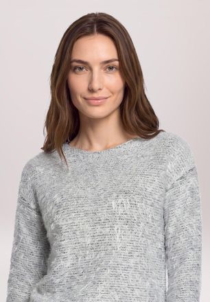 Betty Barclay Sweatshirt BETTY BARCLAY Damen mit Kordelzug, Damen, Gr. 40, grau (cream, khaki), Steppware, Obermaterial: 68% Polyester, 30% Baumwolle, 2% Elasthan, 