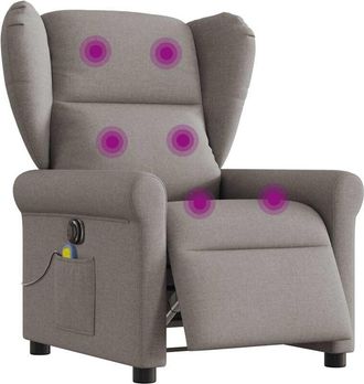 vidaXL Massagesessel Elektrisch Taupe Stoff Vidaxl