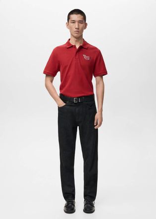 Mango Polo coton manches courtes rouge - Homme - XXL - MANGO MAN