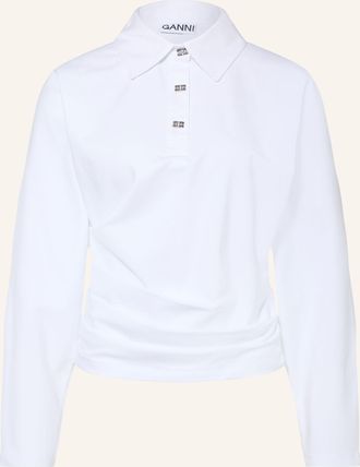 Ganni Jersey-Poloshirt weiss