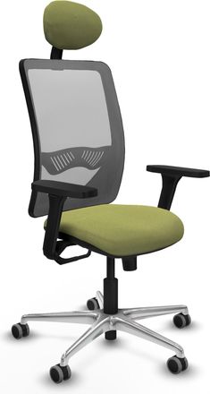 Piqueras y Crespo Zulema B&uuml;rostuhl, verstellbar, mit 3D-Armlehnen und festem Kopfteil, ausgestattet mit 3 Positionen und Schneideschaum, mit Rollen von 65 mm, Parkett, 