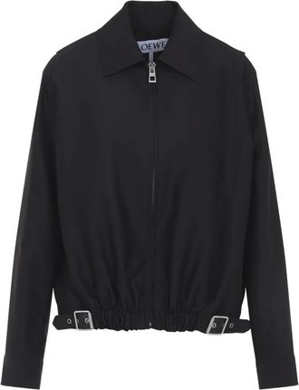 Loewe Femme, Vestes, Noir, Taille: 36 FR Veste Ceintur&eacute;e en Laine et Soie