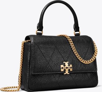 Tory Burch Damen Gesteppte Mini Charlie Crossbody Bag mit Tragegriff oben