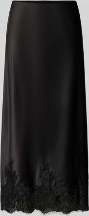 Gina Tricot Satinrock mit Spitzensaum