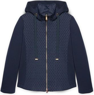 Fiorella Rubino Femme, Vestes, Bleu, Taille: 54 FR Veste L&eacute;g&egrave;re Matelass&eacute;e Bicolore avec Capuche