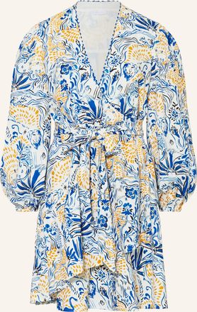 Lala Berlin Wickelkleid Dilovan Mit Leinen blau