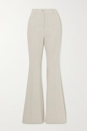 Akris Pantalon &Eacute;vas&eacute; En Serge De Coton M&eacute;lang&eacute; Farid - Gris