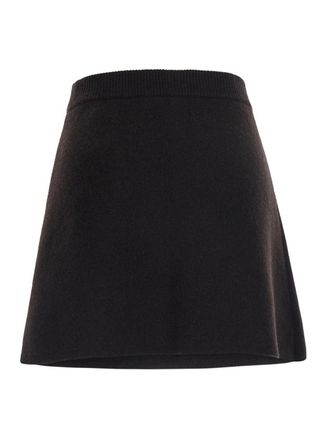 Lisa Yang Womens Skirt Clare Black Cashmere Knitted