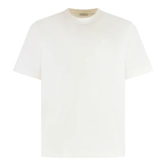 Burberry Baumwoll-T-Shirt mit Rundhalsausschnitt - - Tops - Herren - Wei&szlig; - L
