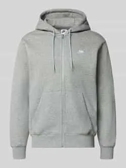 Nike Sweatjacke mit Label-Stitching und K&auml;nguru-Tasche