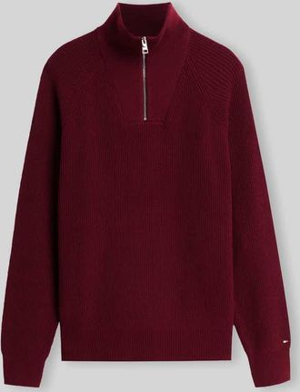 Tommy Hilfiger Regular Fit Troyer mit Woll-Baumwoll-Anteil