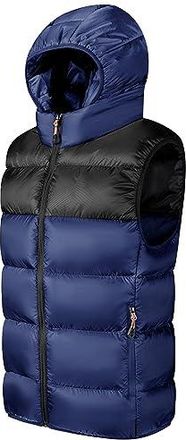 Feoya Doudoune sans Manches Homme à Capuche Amovible Manteaux sans Manches Veste Matelassée Homme Blouson Chaud Automne Hiver Style A1 XL