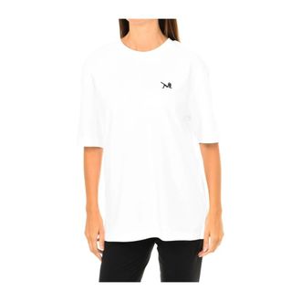 Calvin Klein T-Shirt mit kurzen &Auml;rmeln und gesticktem Detail - - Tops - Damen - Wei&szlig; - XS