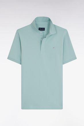 Eden Park Polo &Agrave; Manches Courtes En Piqu&eacute; Coton Stretch Vert Deau Coupe Ajust&eacute;e