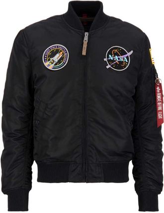 Alpha Industries Alpha Industries Herren MA-1 VF NASA Bomberjacke, Black/Lilac, XXL