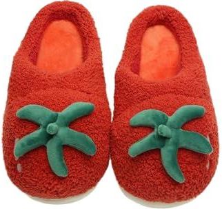 Generic YUJIEBB : le joli motif tomate ajoute une touche amusante &agrave; ces pantoufles, ce qui en fait un ajout charmant &agrave; tout int&eacute;rieur, Tomate mignonne rouge, 