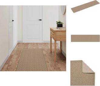 vidaXL Teppichl&auml;ufer Sisal-Optik Sandfarben 50x200 cm - Teppichl&auml;ufer - Sisal Look - Bodenbelag - Wohnbereich - Flurboden