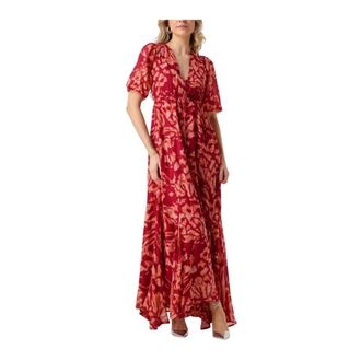 Notre-V Lila Charm Maxikleid - - Dresses - Damen - Rot - XS