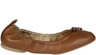 Hogan Rounded Toe Ballerina Flats With Soft Gathered Upp - Gr. 38,5 (EU) - in Braun