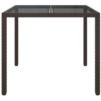 vidaXL Garten-E&szlig;tisch Braun 90 x 90 x 75 cm Poly Rattan Vidaxl