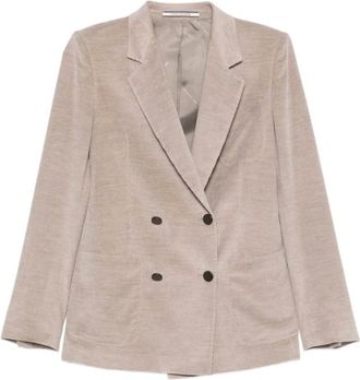 Tagliatore Veste crois&eacute;e en velours c&ocirc;tel&eacute; - Femme - Vestes - Beige - Taille: 34 FR