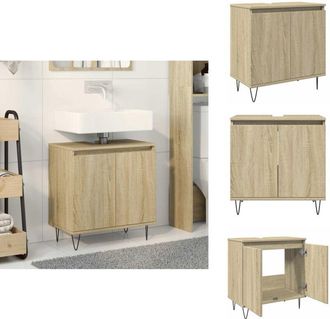 vidaXL Armoire de bain chêne sonoma 58x33x60 cm bois dingénierie - Armoire De Salle De Bain - Armoires De Salle De Bain - Armoire - Meuble De Salle De Bain